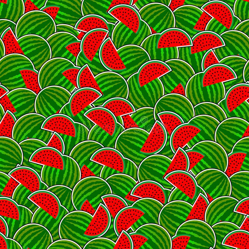 Watermelon Seamless Background Stock Vector - Illustration of ...