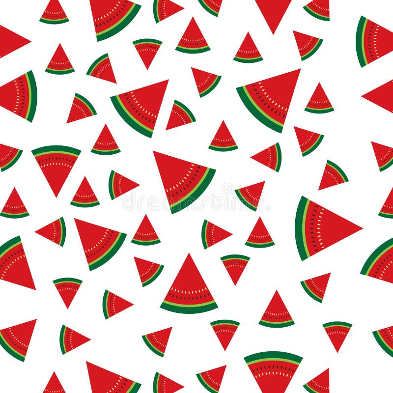 Watermelon Seamless Flat Design Stock Vector - Illustration of seed ...