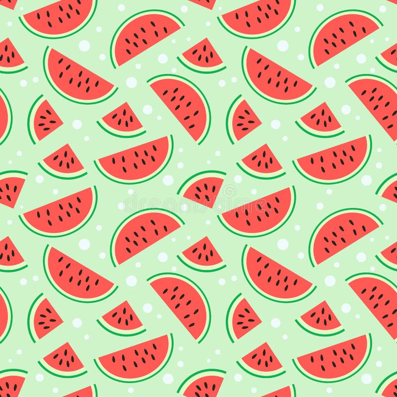 Watermelon Pattern Background. Summer Fruit Concept Stock Vector ...