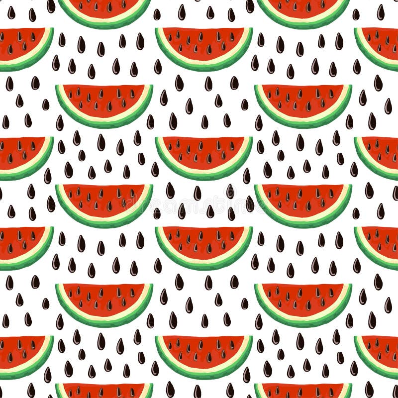 Watermelon Seamless Pattern. Stock Vector - Illustration of piece ...