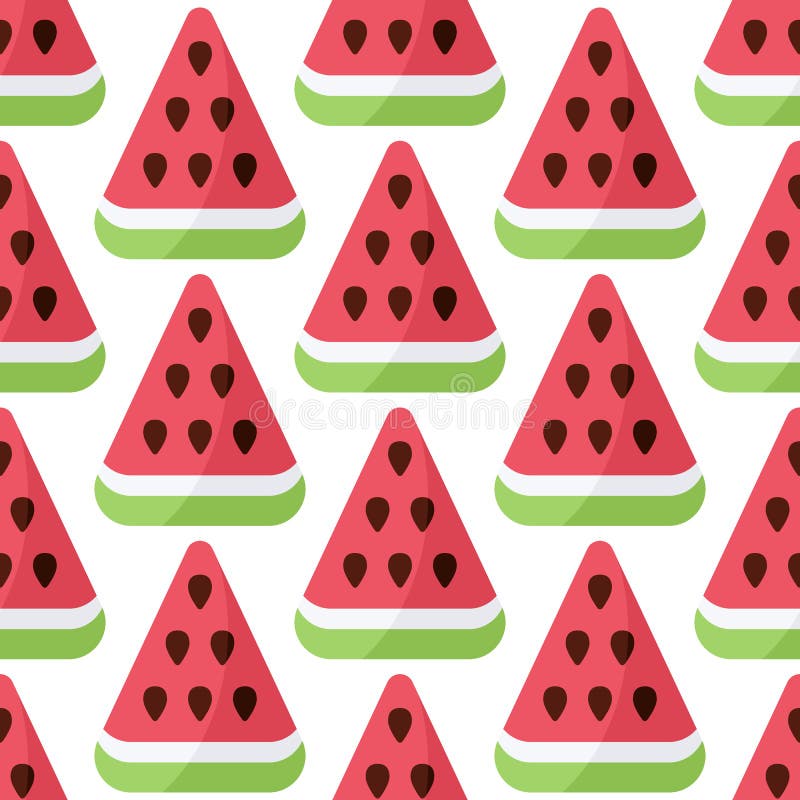 Watermelon Seamless Pattern Stock Illustration - Illustration of ...