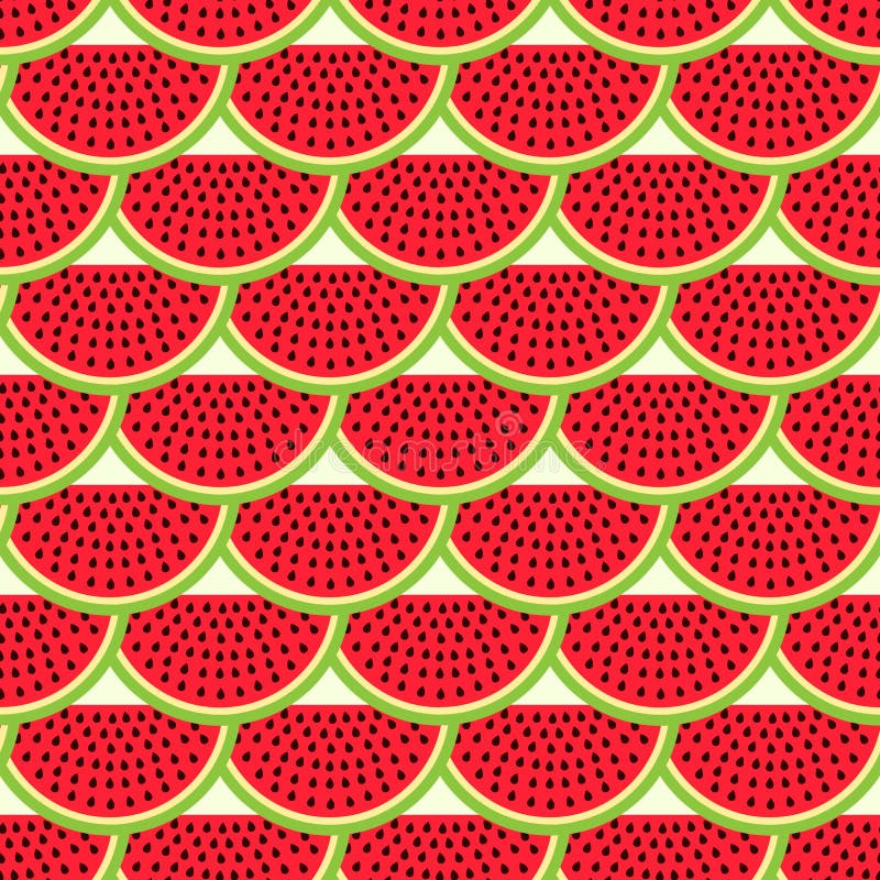 Watermelon Seamless Pattern in Modern Flat Style for Wrapping Paper ...