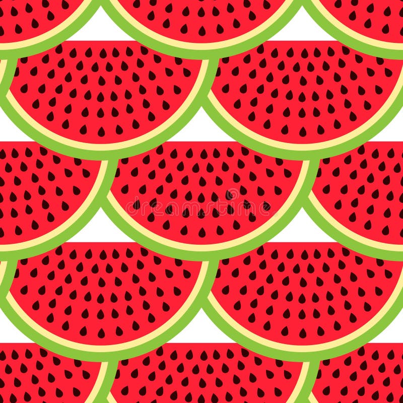 Watermelon Seamless Pattern in Modern Flat Style for Wrapping Paper ...