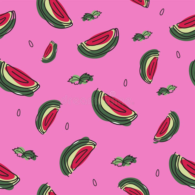 Watermelon Continuous Line Drawing Stock Illustrations – 88 Watermelon ...