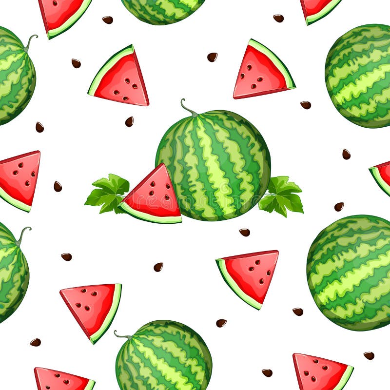 Watermelon Seamless Pattern. Stock Illustration - Illustration of sweet ...