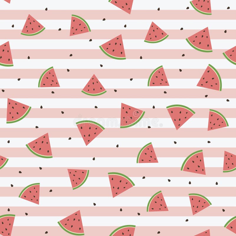 Watermelon Seamless Pattern with Stripe Detail Background Stock Vector ...