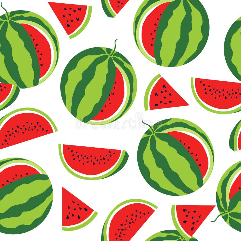 Watermelon Seamless Pattern. Stock Vector - Illustration of pattern ...
