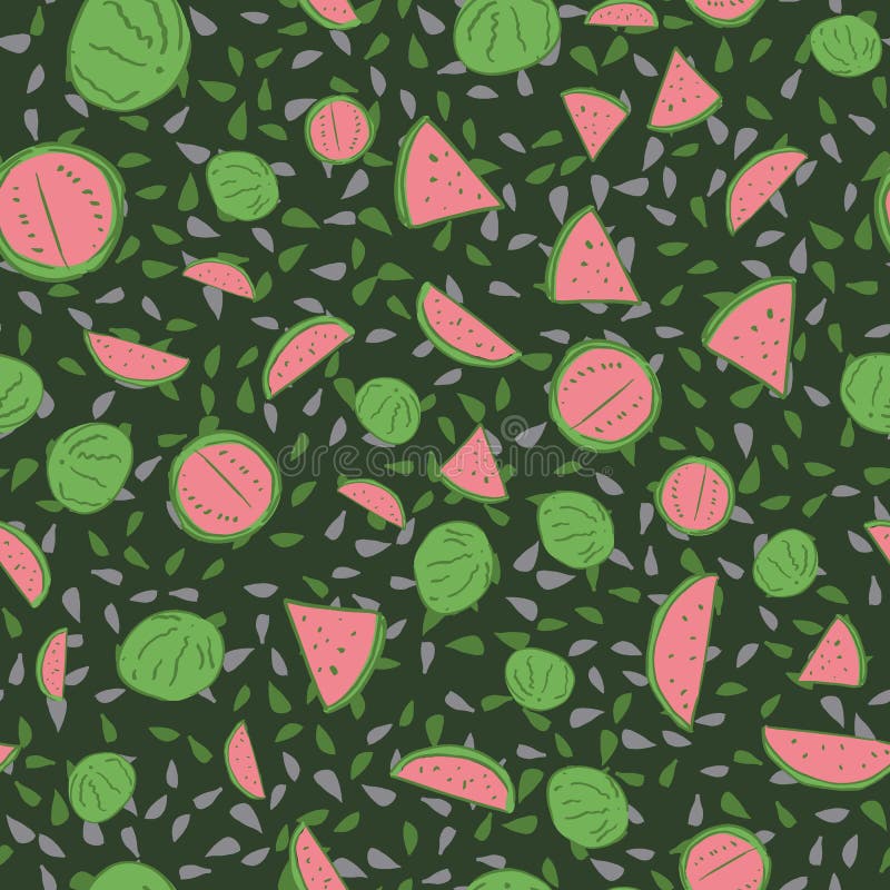 Watermelon Seamless Repeat Pattern Design Stock Vector - Illustration ...