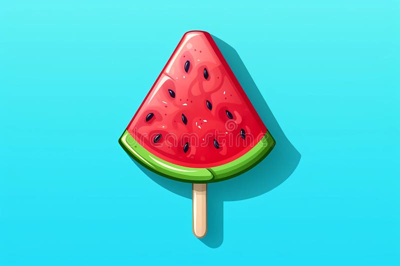 A Watermelon Shaped Ice Cream on a Stick AI Generation Stock ...