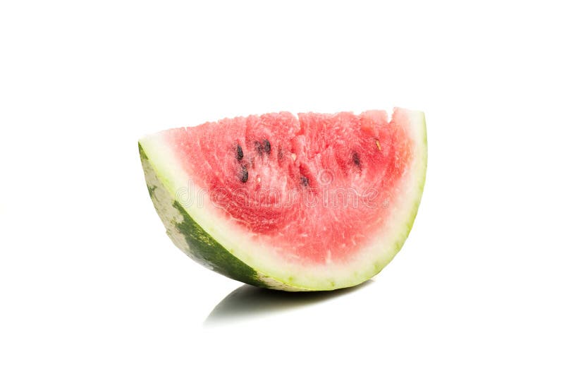 Watermelon Single Slice Isolated at White Background Stock Photo ...