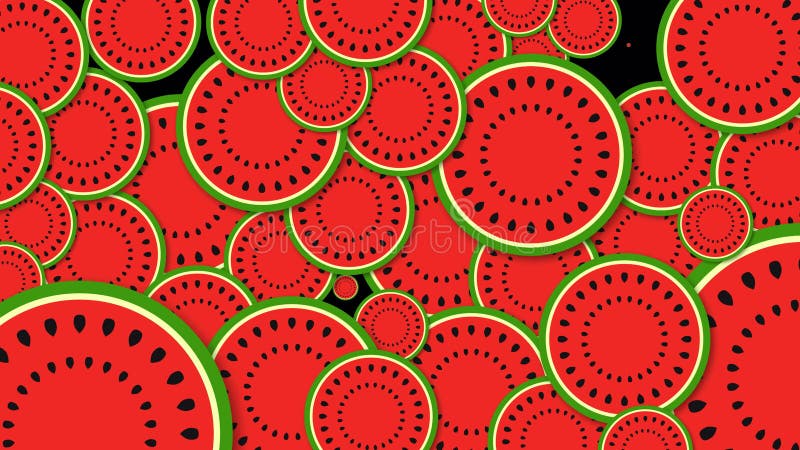 Watermelon Slice on Black Background Transition Animation with Alpha ...