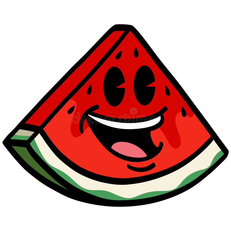Watermelon Slice Cartoon Mascot Character Design Stock Vector ...