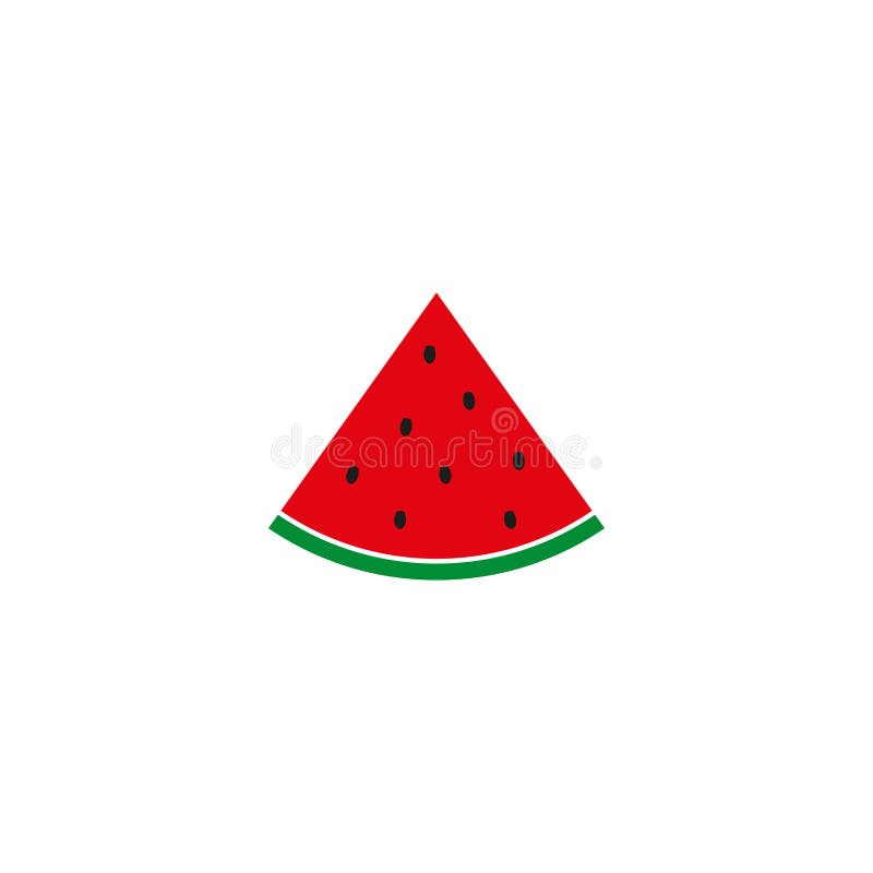 Watermelon Slice Flat Style Color Icon Symbol Vector Logo Design ...