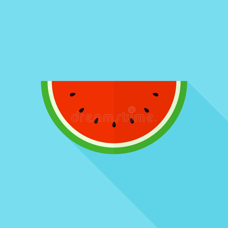 Watermelon Slice Icon, Modern Minimal Flat Design Style, Vector ...