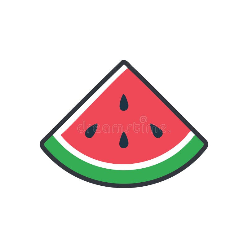 Watermelon Slice Icon. Simple, Flat-style Icon of a Watermelon Slice Stock Vector - Illustration ...