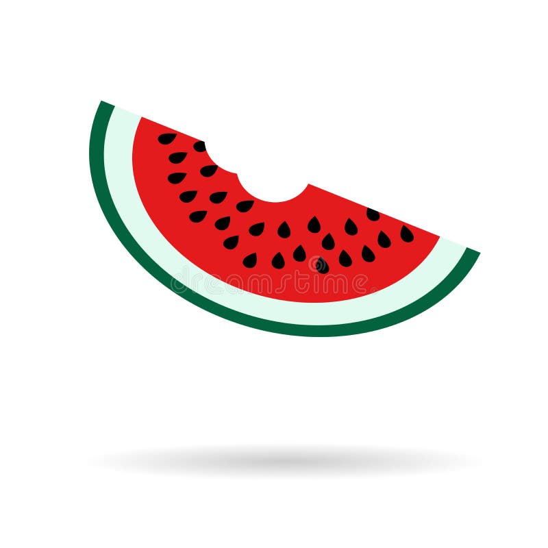 Watermelon Slice Icon on White Background. Stock Vector - Illustration ...