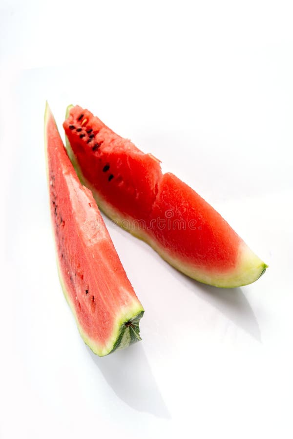 Watermelon Slice Isolated on White Stock Photo - Image of color, single ...