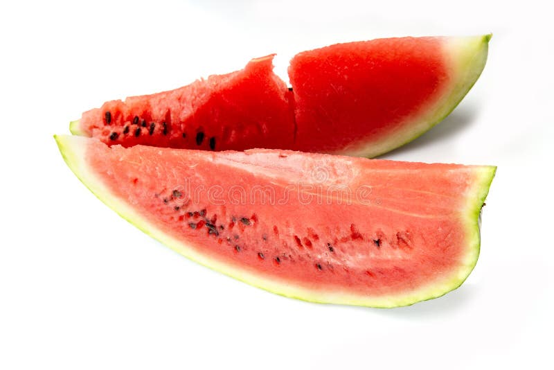 Watermelon Slice Isolated on White Stock Photo - Image of color, single ...