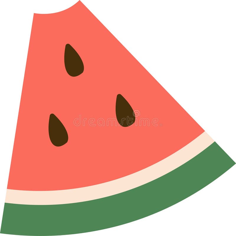 Watermelon Slice with Seeds Stock Illustration - Illustration of ...