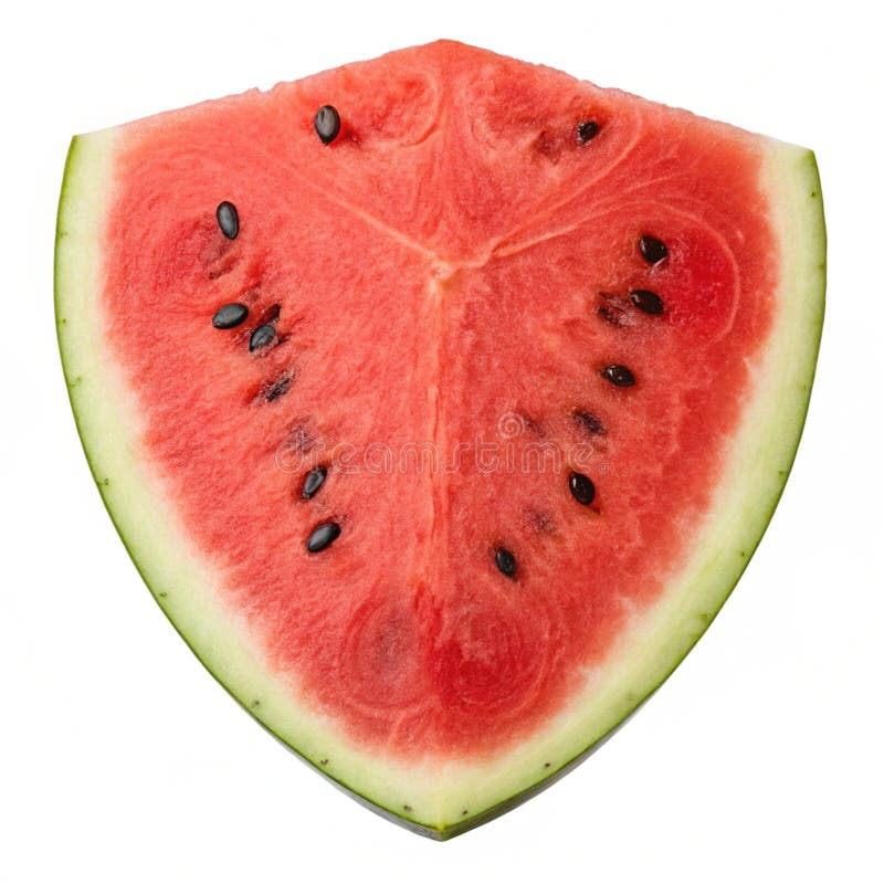 Watermelon Slice Shaped Like Shield Stock Illustration - Illustration ...