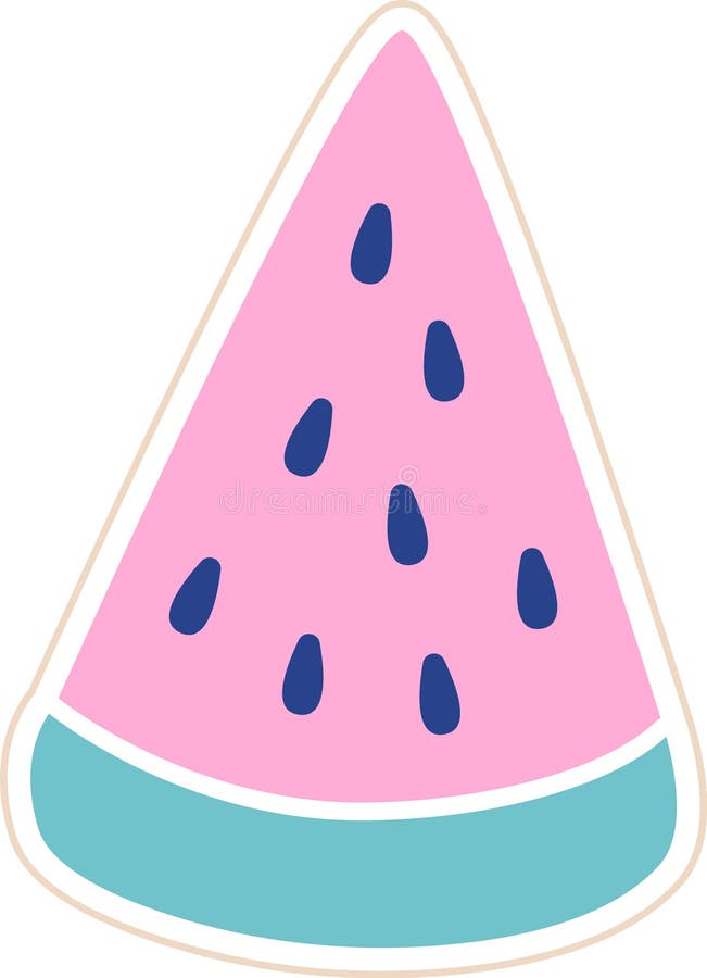 Watermelon Slice Sticker stock vector. Illustration of tropical - 321296822