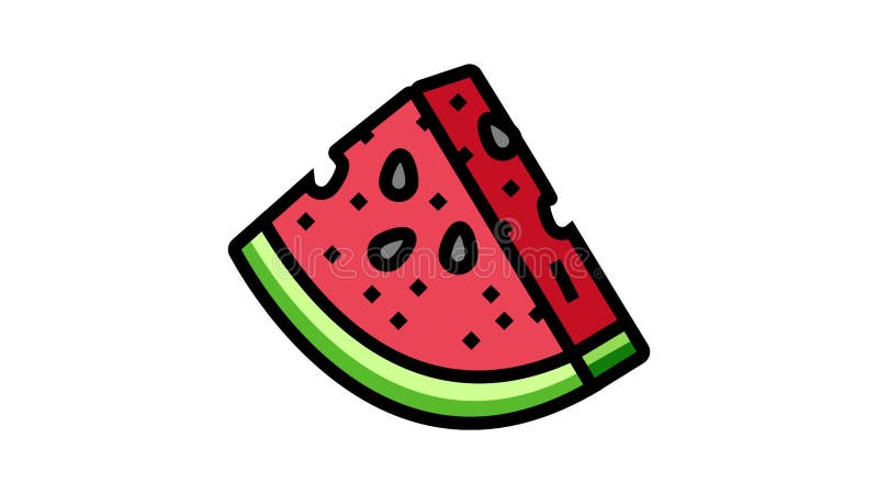 Watermelon Slice Triangular Color Icon Animation Stock Footage - Video ...