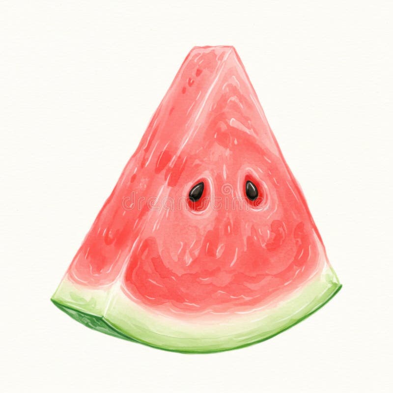 Watermelon Slice Watercolor Illustration Stock Illustration ...