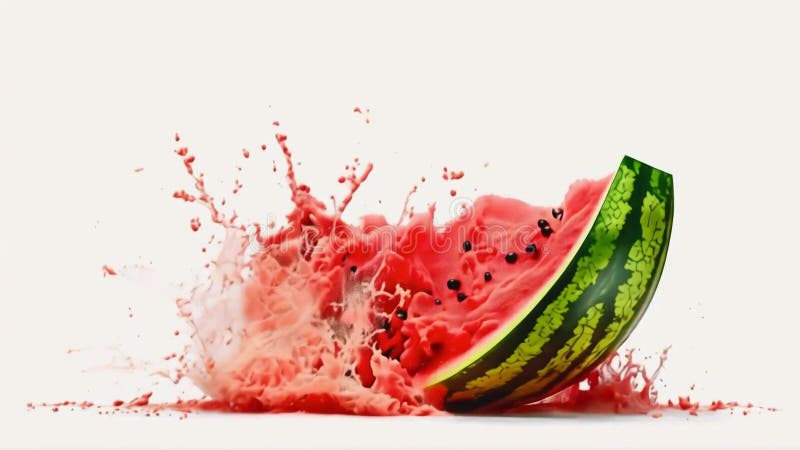 Watermelon slice. stock footage. Video of midair, explosion - 333938276