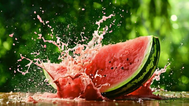 Watermelon slice. stock video. Video of juice, salad - 333938313