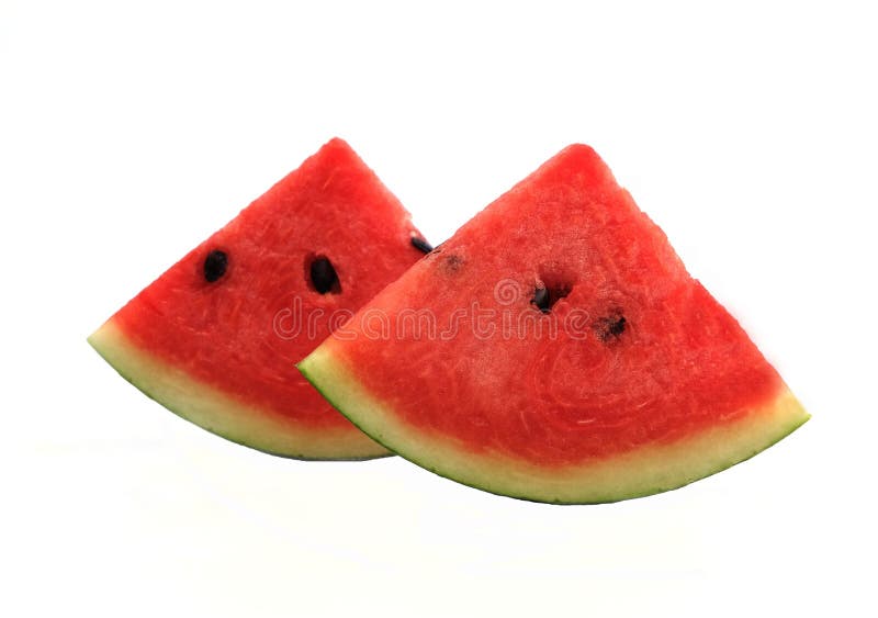 Watermelon Slice on White Background Stock Image - Image of color ...