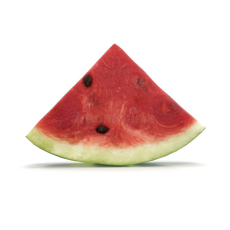 Watermelon Slice Isolated on White Background 3D Illusration Stock ...