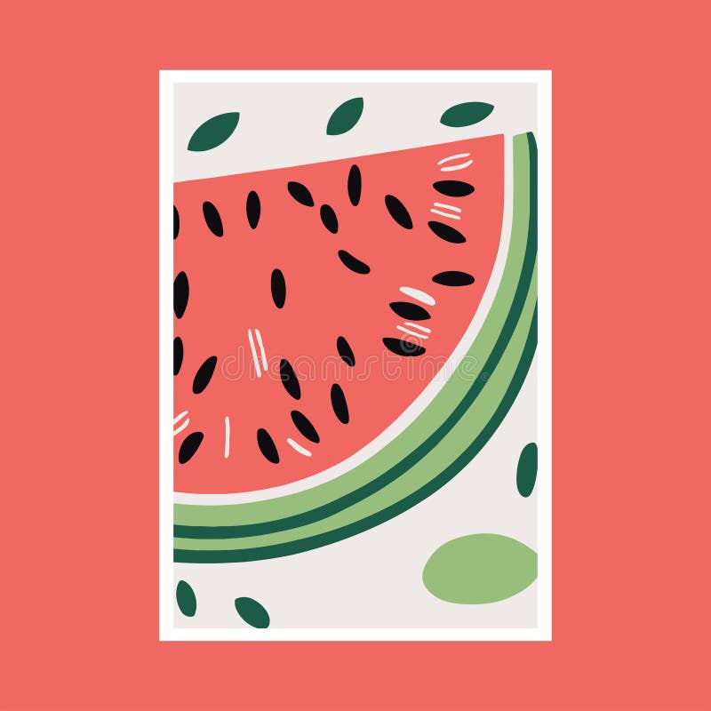 Watermelon Slice on a White Background. Vector Illustration in Flat ...