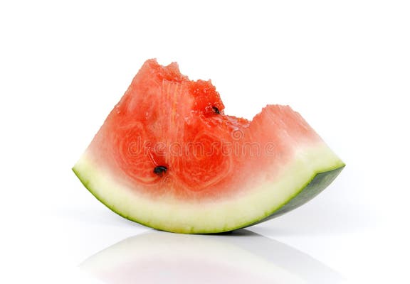 Watermelon Slices with Bite Marks,Fruit for Summer Isolated on W Stock ...