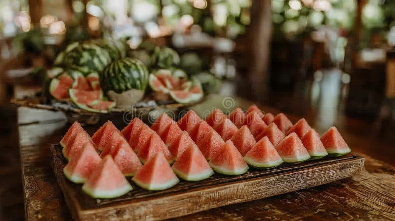 Watermelon Slices Buffet Tropical Setting Stock Photos - Free & Royalty ...