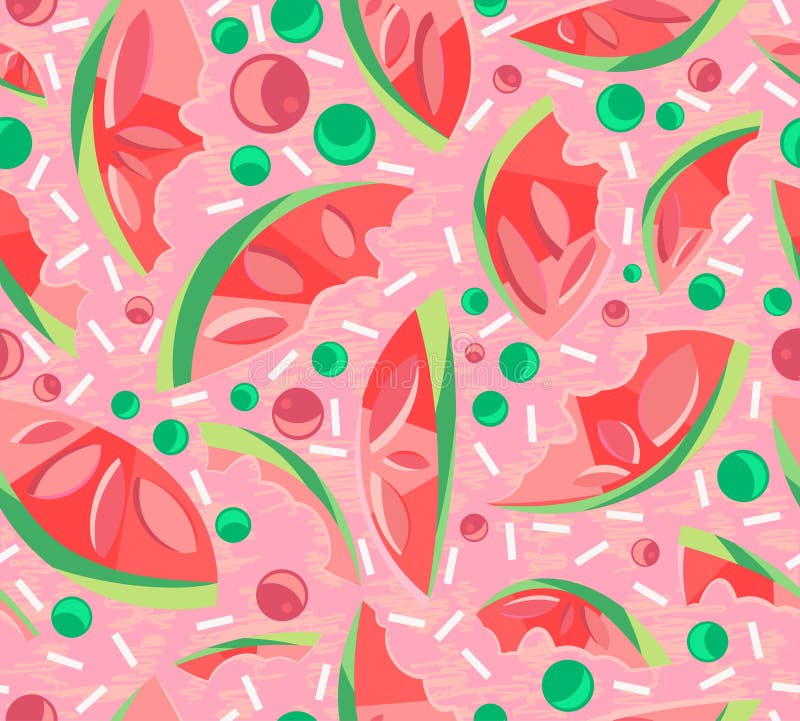 Watermelon Slices on Pink Background. Seamless Pattern for Fabric Print ...