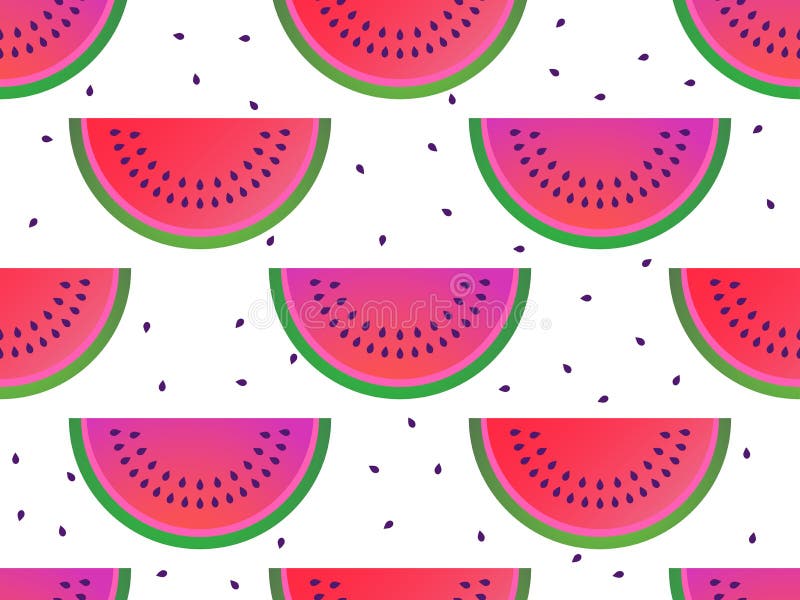 Watermelon Slices Seamless Pattern. Summer Background Gradient Color ...