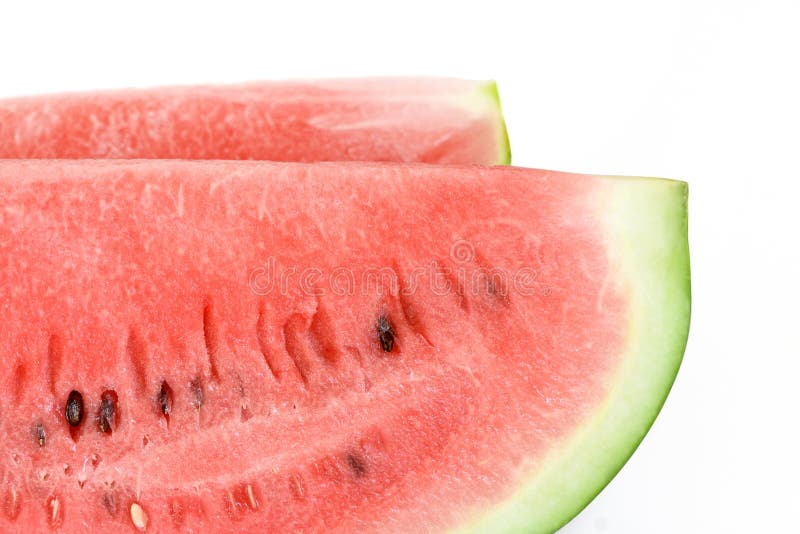 Watermelon Slices on White Background Stock Image - Image of juice ...