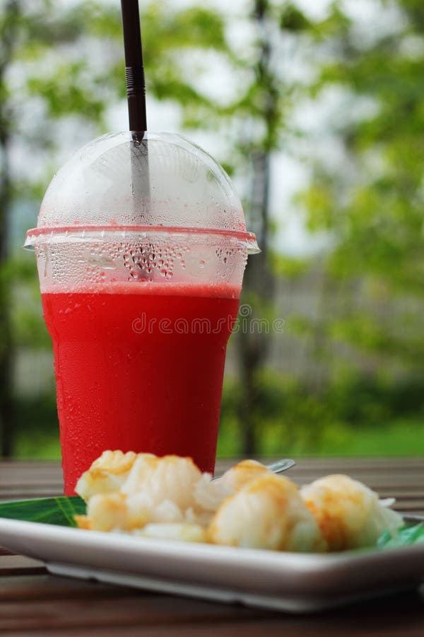 Watermelon Smoothie with Dumplings. Stock Image - Image of cool, fruit ...