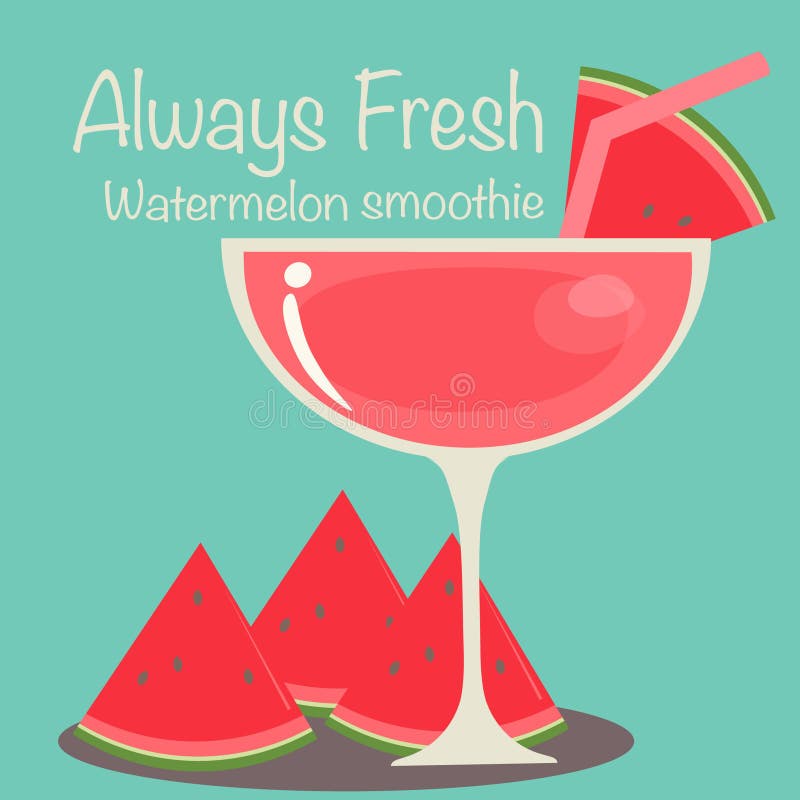 Watermelon Smoothie Vector. Stock Vector - Illustration of fitness ...