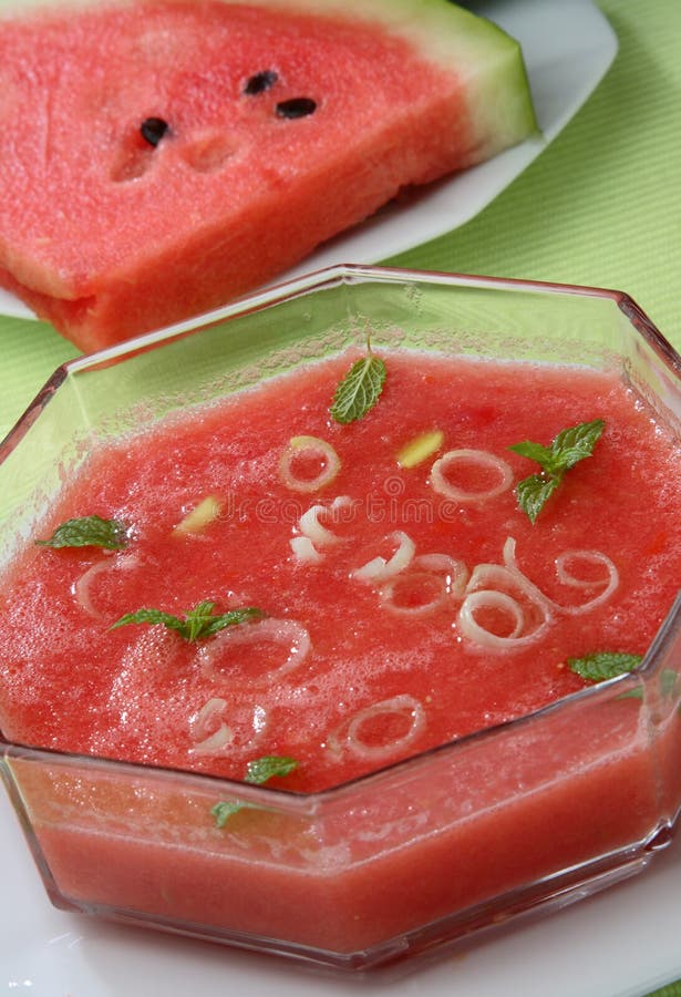 Watermelon soup stock photo. Image of mint, national, decoration - 7950410