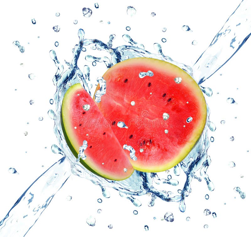 Watermelon splash and ice stock photo. Image of healthy - 93080628
