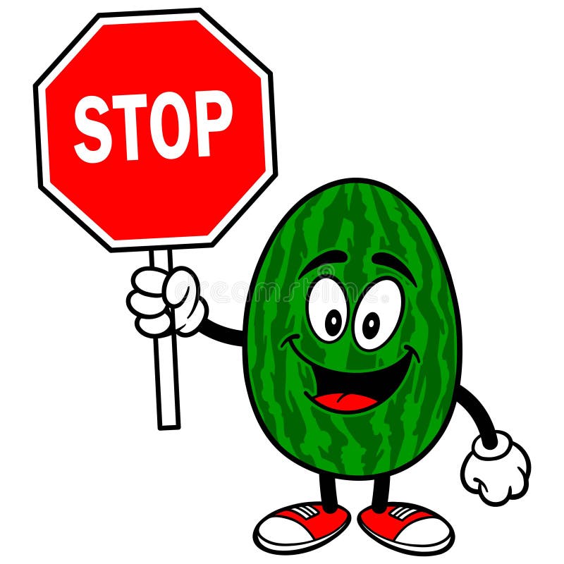 Watermelon with a Sign stock vector. Illustration of painting - 72952382