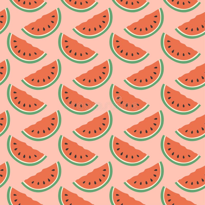 Watermelon Summer Pattern on Pink Background. Simple Seamless Pattern ...