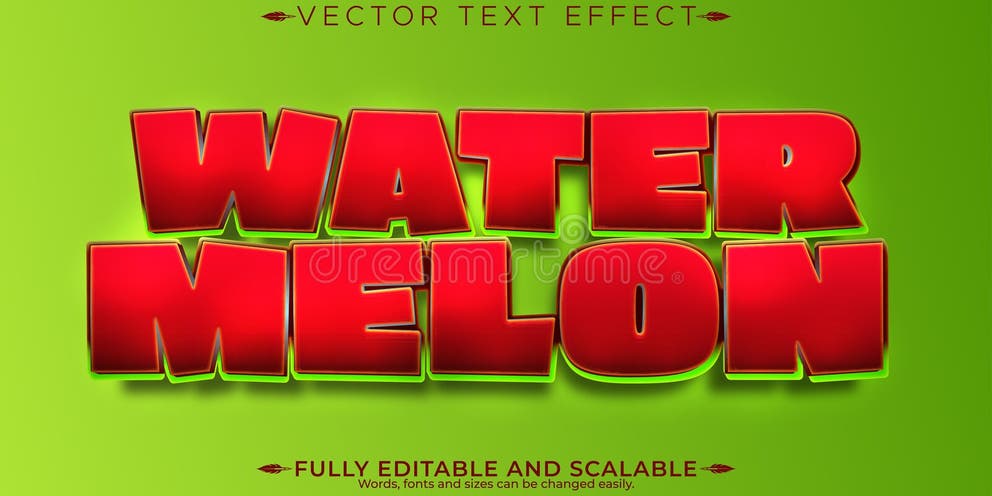 Watermelon Summer Text Effect, Editable Natural and Fruit Text Style ...