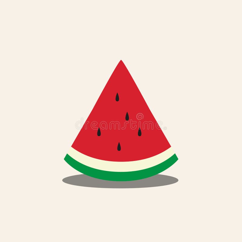 Watermelon Symbol with Red Black White Green Colors Stock Vector ...