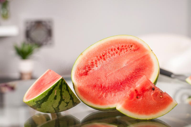 Watermelon on table stock image. Image of organic, berry - 91763201