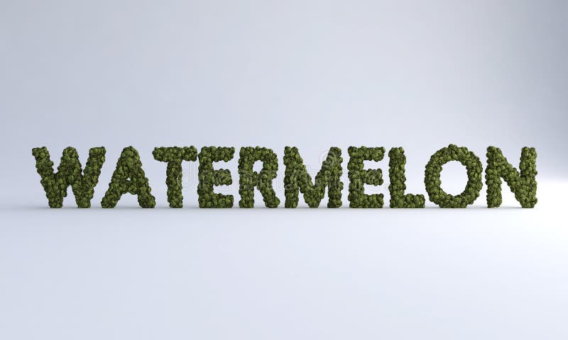 Watermelon Text with Watermelons Stock Illustration - Illustration of ...