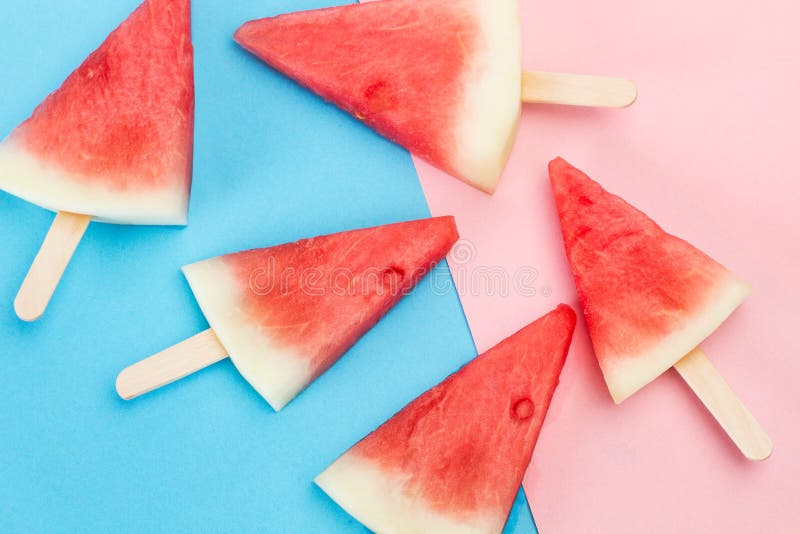 Watermelon with Triangle Shape Stock Photo - Image of shape, cream ...