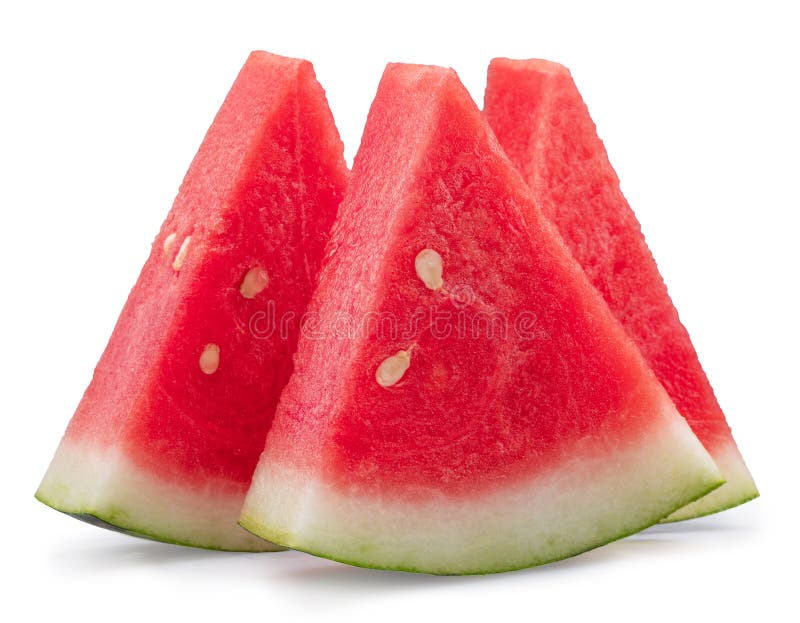 Watermelon Triangle Slices Isolated on White Background. Clipping Path ...