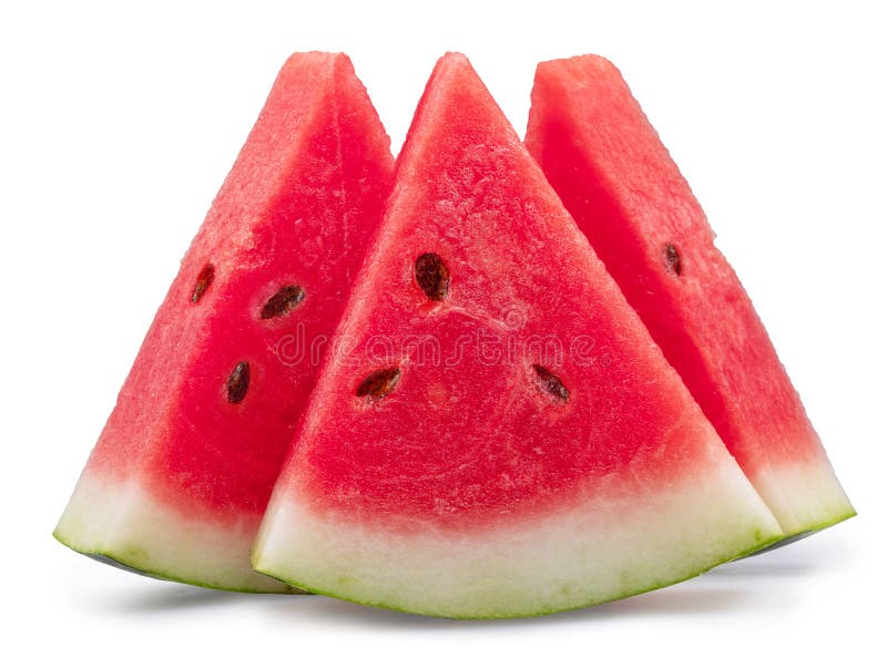 Watermelon Triangle Slices Isolated on White Background. Clipping Path ...